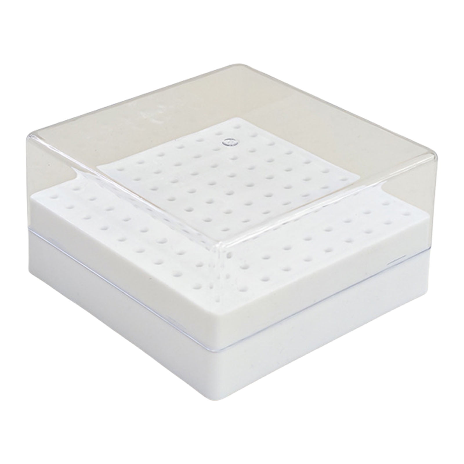 Clear Manicure Storage Box 100 Hole Drill Bit Organized Practical ...