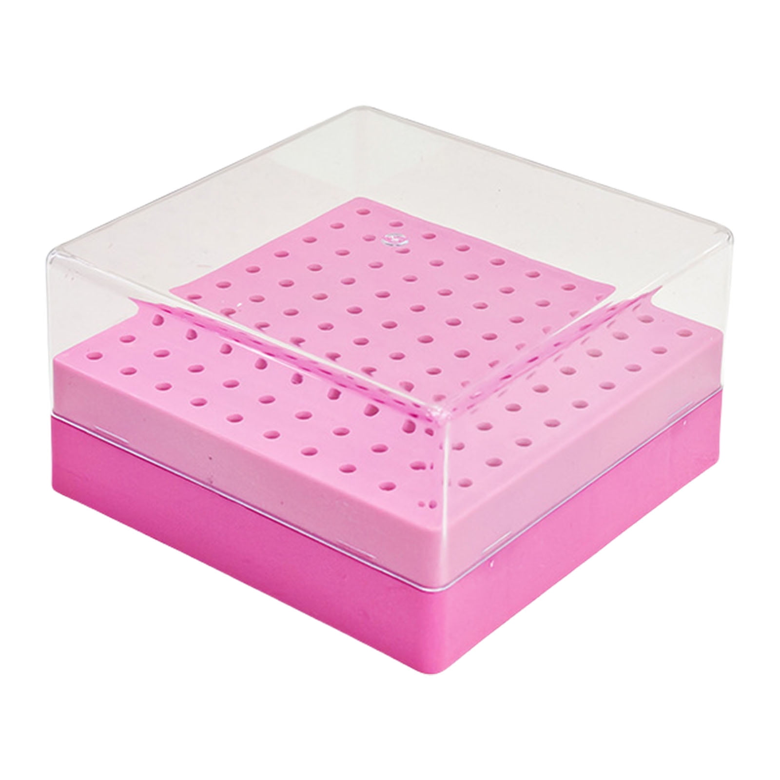 Clear Manicure Storage Box 100 Hole Drill Bit Organized Practical ...