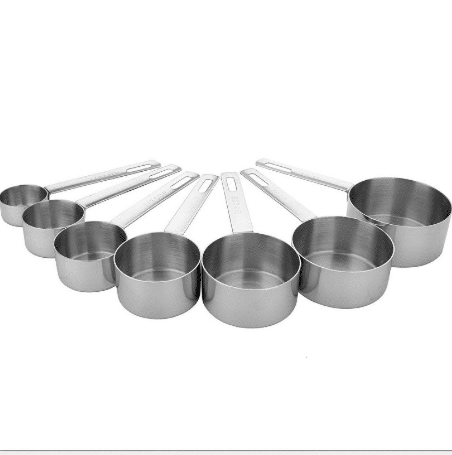 Clear Markings Stainless Steel Measuring Cups & Spoons Set, Wide ...