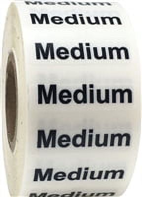 Clear Medium Clothing Size Strip Stickers | 1.25 x 5" inches Wide | 125 ...