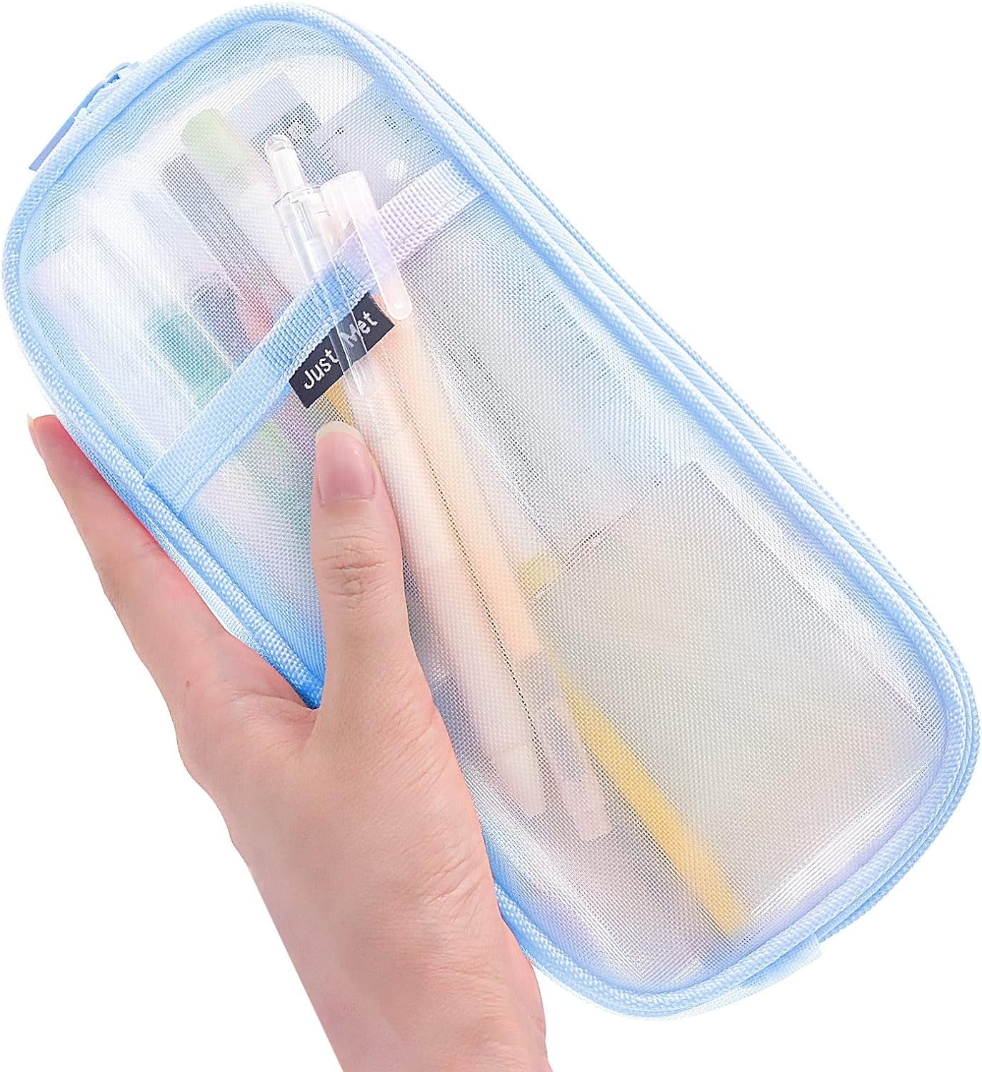 Clear Mesh Pencil Case Pouch, Clearly Visible Grid Pen Cases Organizer ...
