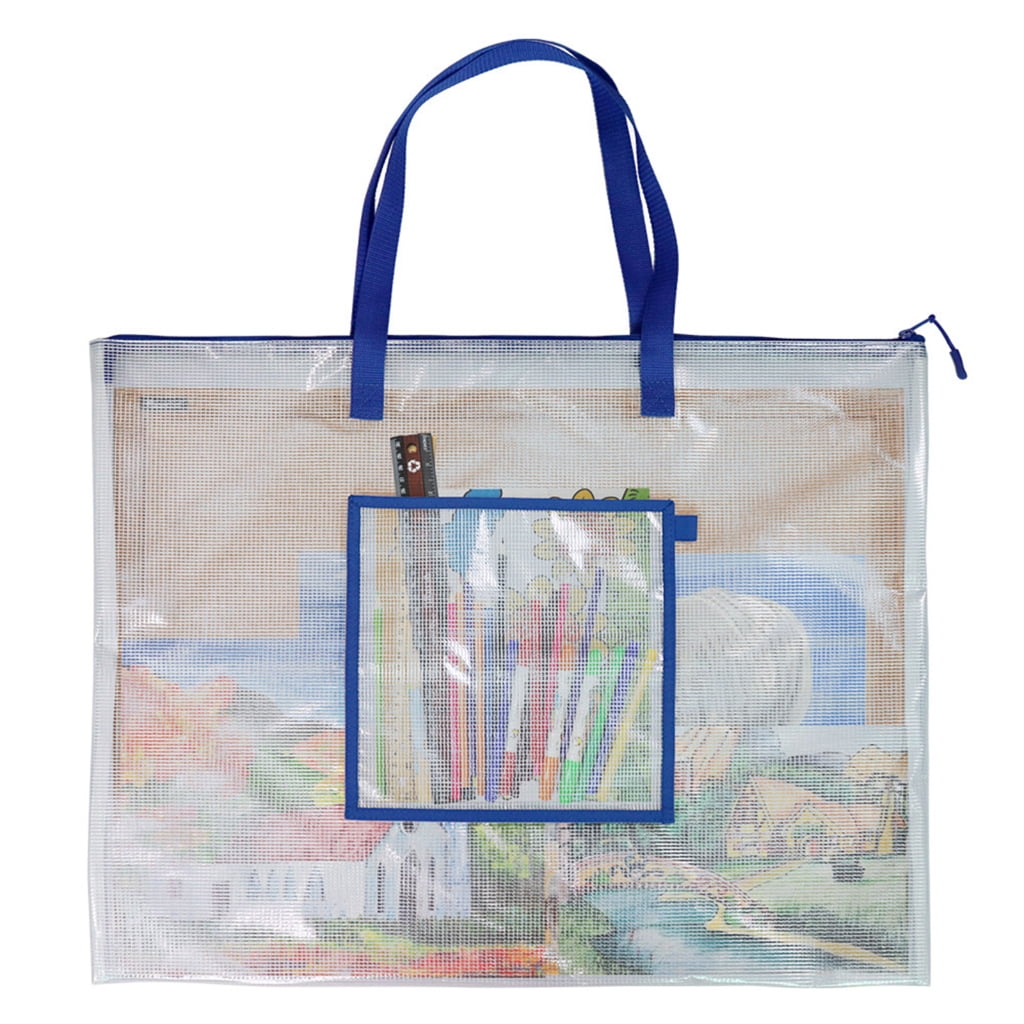 Clear Mesh Zippered Poster Bag Poster Bag Carrying Case for Artwork ...
