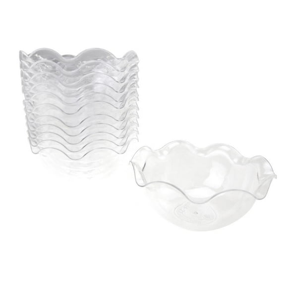 Clear Mini Waved Edge Plastic Appetizer Dessert Bowls, 3-1/2-Inch x 1-1 ...