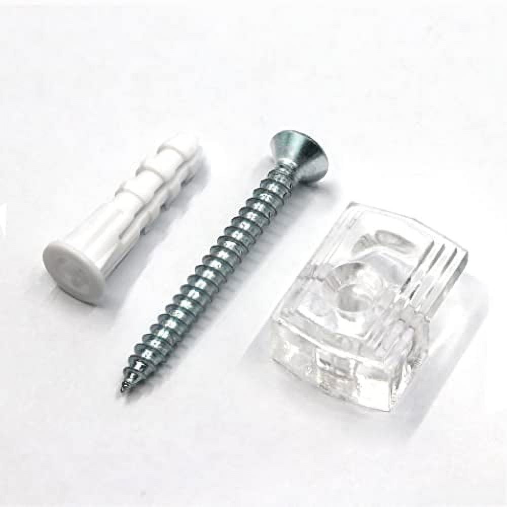 Clear Mirror Clips for Frameless Mirrors - Holds 1/4" Thick Glass ...
