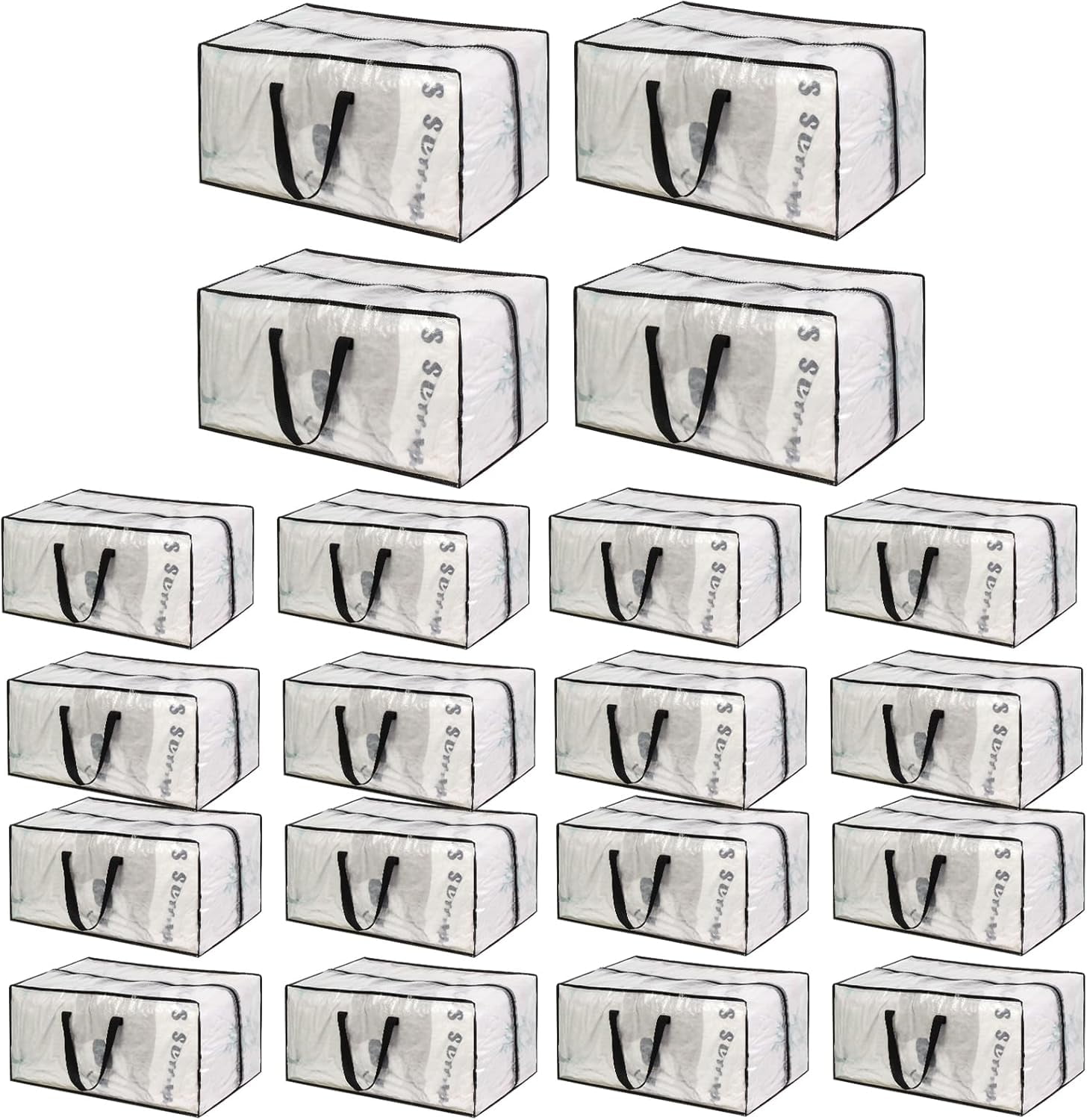 Clear Moving Bags - 20 Pack Extra Large Heavy Duty Storage Bags With ...