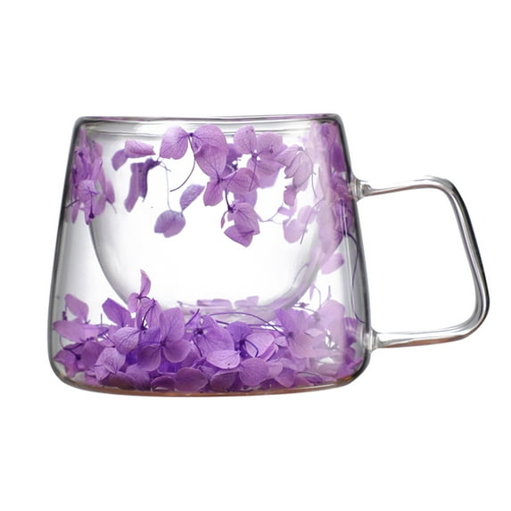 Clear Mug With Flowers, 200ml Flower Coffee Mug Cup Spring Coffee Mugs ...