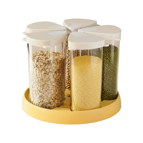 Clear Multipurpose Grains Storage Container Rotating Dispenser Sealed ...