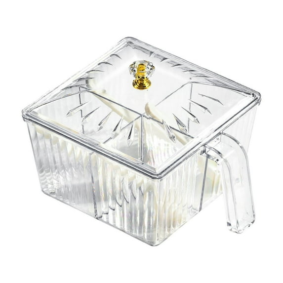 Clear Multipurpose Spice Organizer Box With 4 Sections And Lid For ...