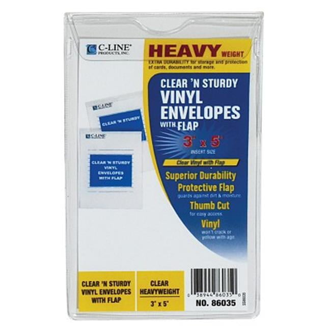 CLine 3 x 5 in. Clear N Sturdy Vinyl Envelopes with Flap - Walmart.com