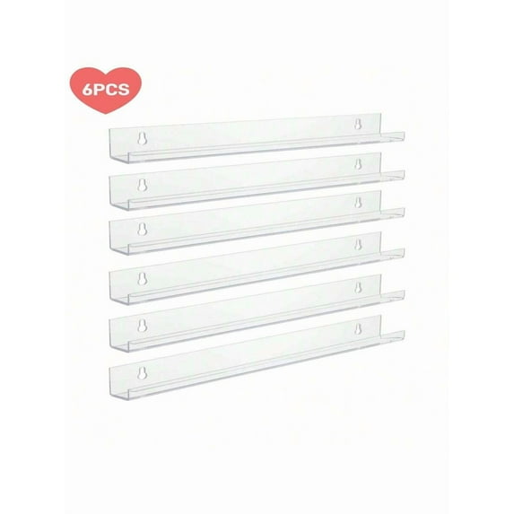 Clear Nail Polish Display Rack, 6-Piece Set Wall-Mounted Acrylic ...