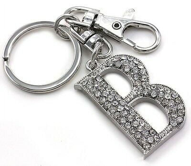 Clear Name Alphabet Initial Letter B Car Keychain Key Ring Wedding Gift ...
