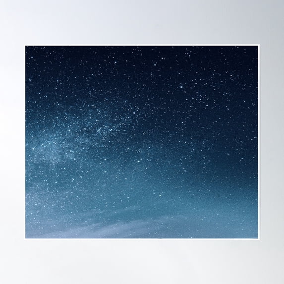 Clear Night Sky With Stars & Clouds Poster Wall Art, Modern Wall Decor ...