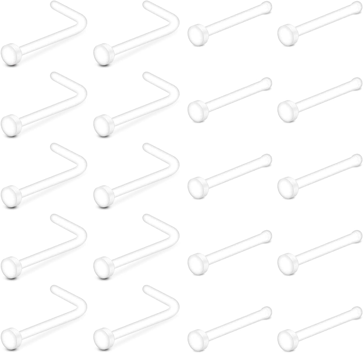 Clear Nose Studs Clear Nose Rings for Work Clear Nose Piercing Plastics ...
