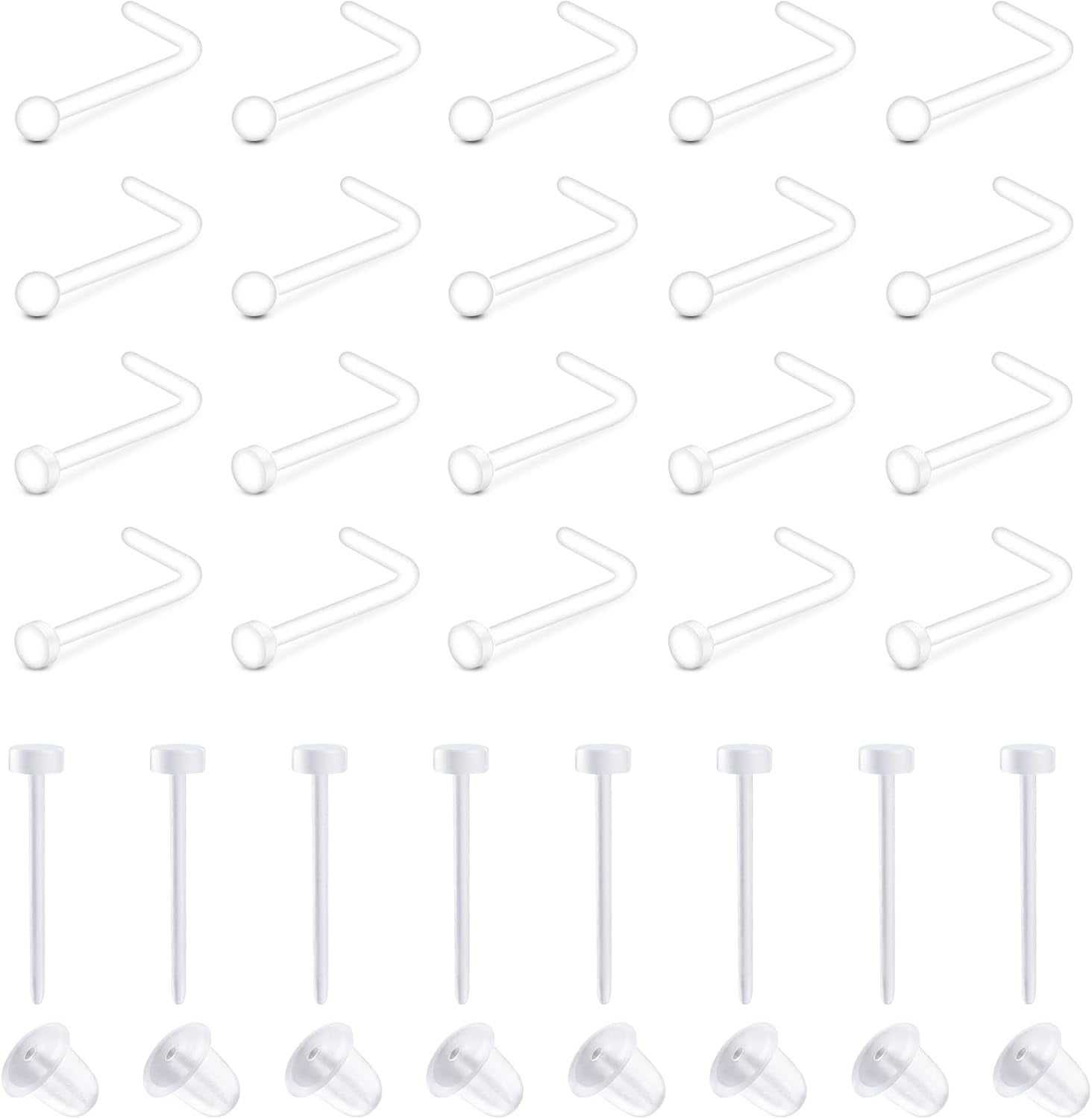 Clear Nose Studs for Work Clear Nose Rings for Work Clear Nose Piercing ...