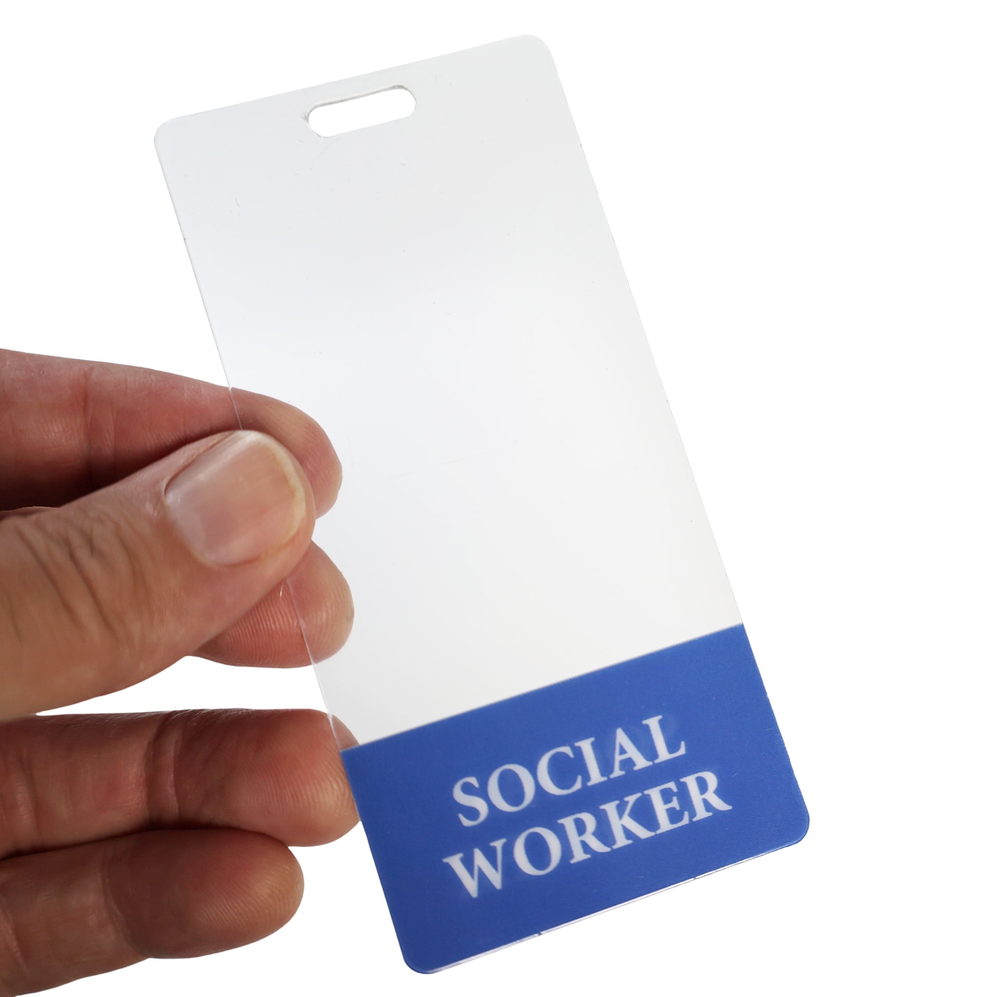Clear Social Worker Badge Buddy Vertical - Hospital & Nurse ID Backer ...
