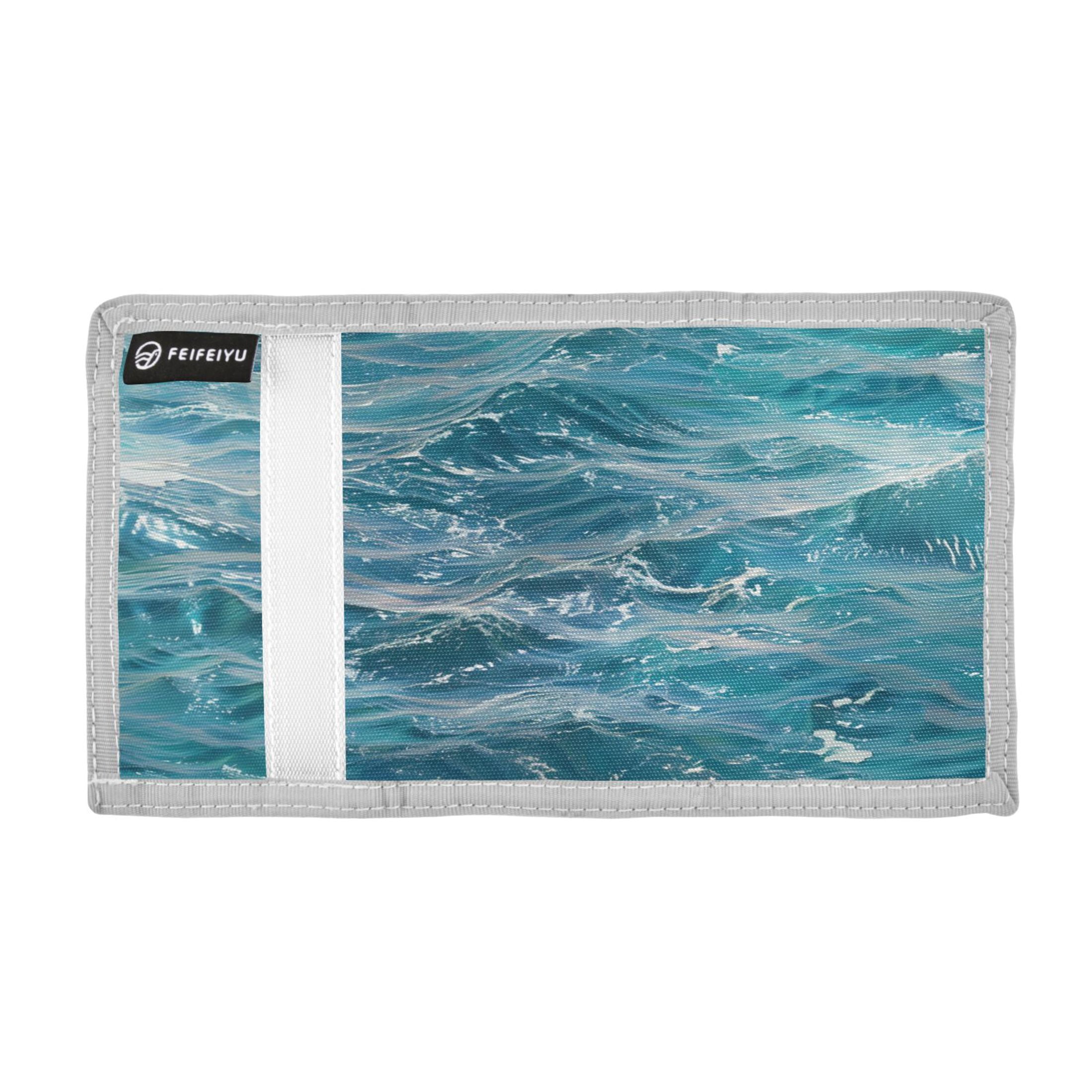 Clear Ocean Wave Trifold Wallets Card Holders Coin Pockets with ...