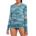 Clear Ocean Wave Women's Rash Guard Shirts UPF 50+ Sun Protection ...