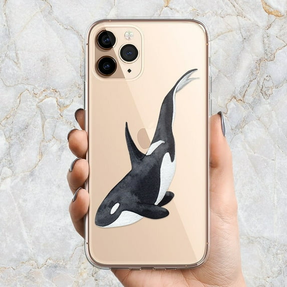 Clear Orca Whale Ocean Sea Creature Phone Case with iPhone 17 to 11 Pro ...