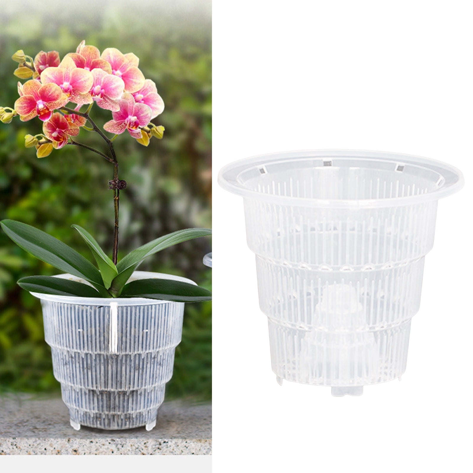 Clear Orchid Pots With Holes 5 Inch Orchid Pots With Holes 0.7L Soil ...