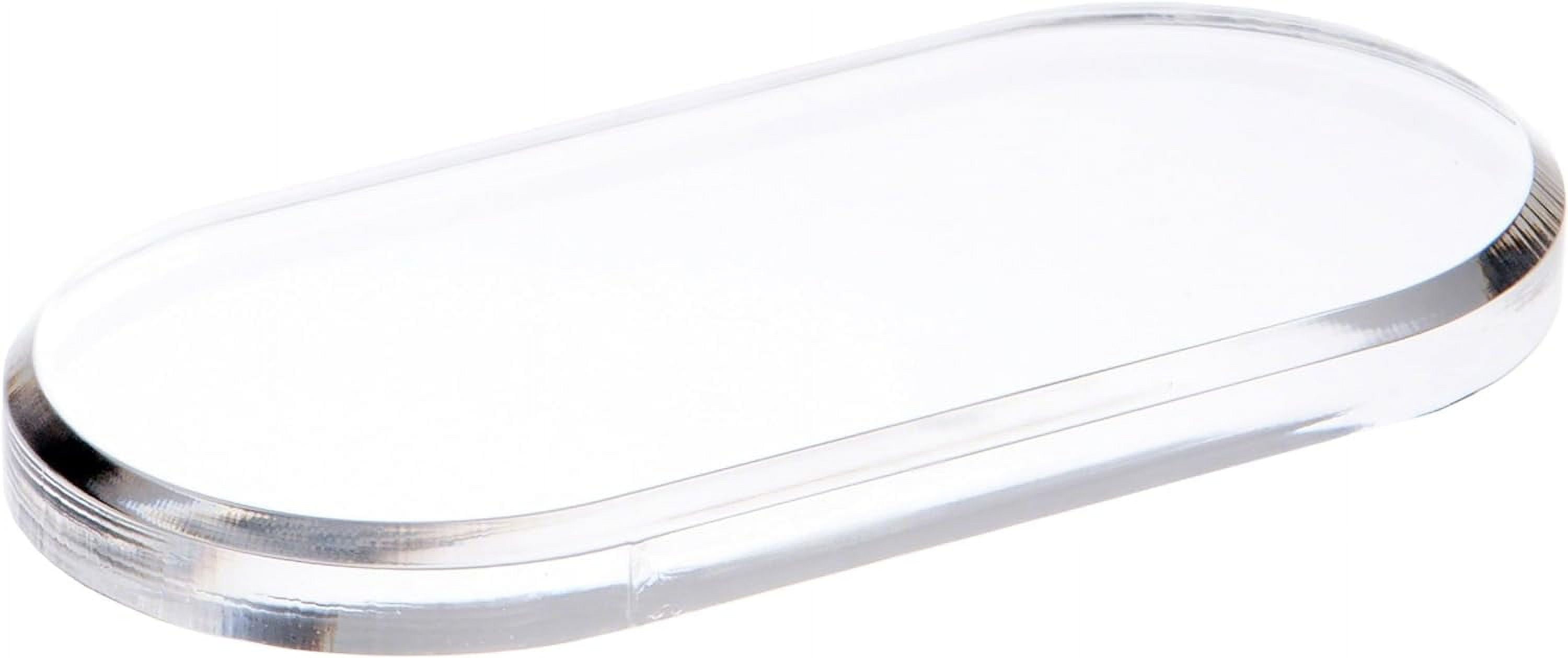 Clear Oval Beveled Display Base, 6" W x 3" D x 0.5" H, Pack of 3 ...