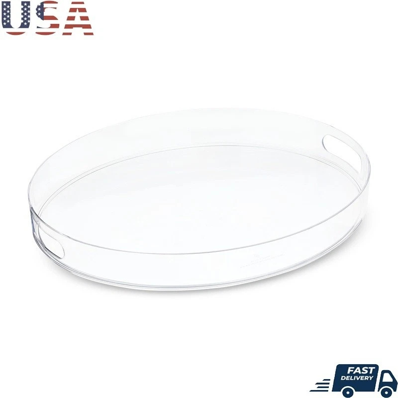 Clear Oval Plastic Food Tray Serving Snacks Appetizers Desserts Party ...