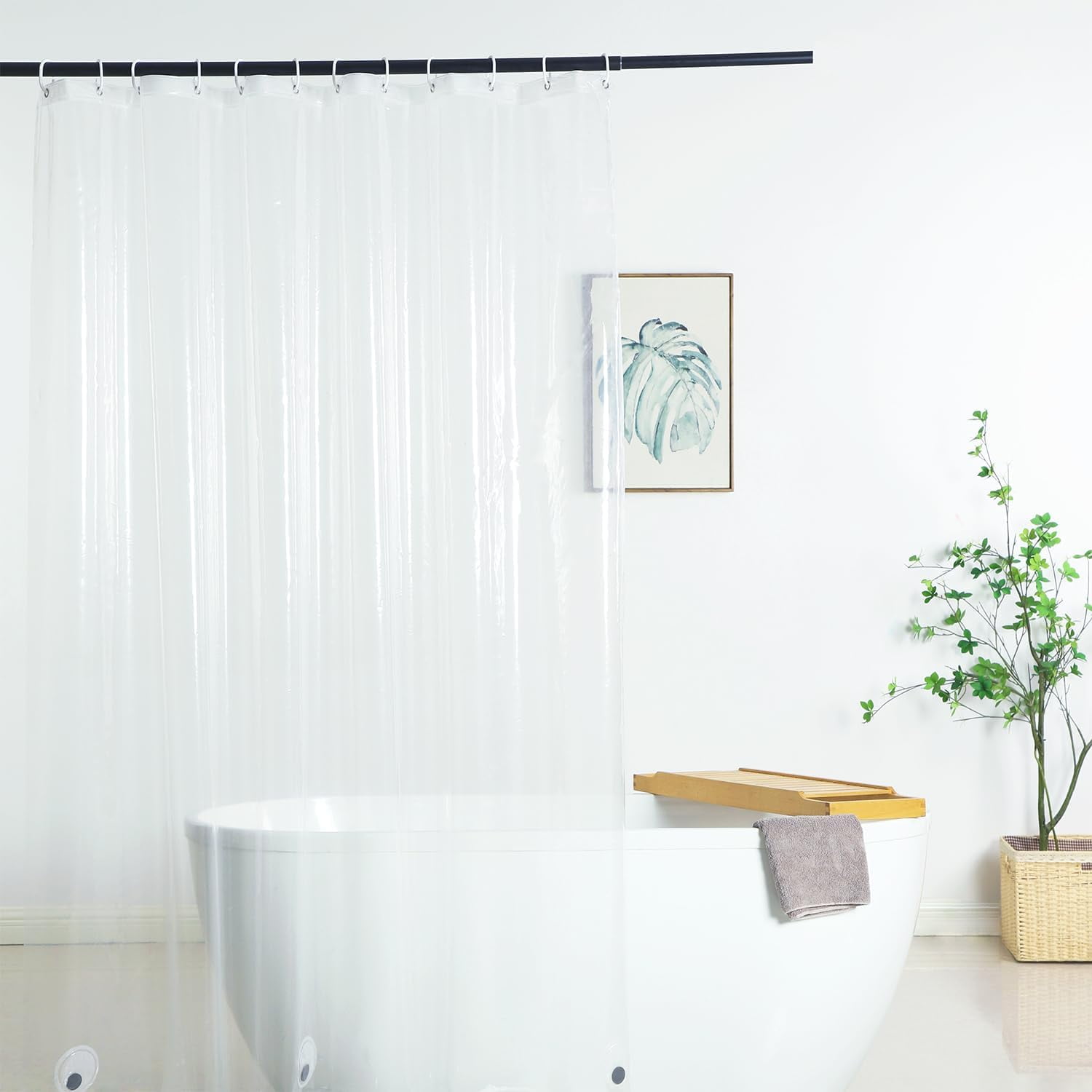 Clear PEVA Shower Curtain Liner, Plasic Stall Bathroom Shower Curtain ...