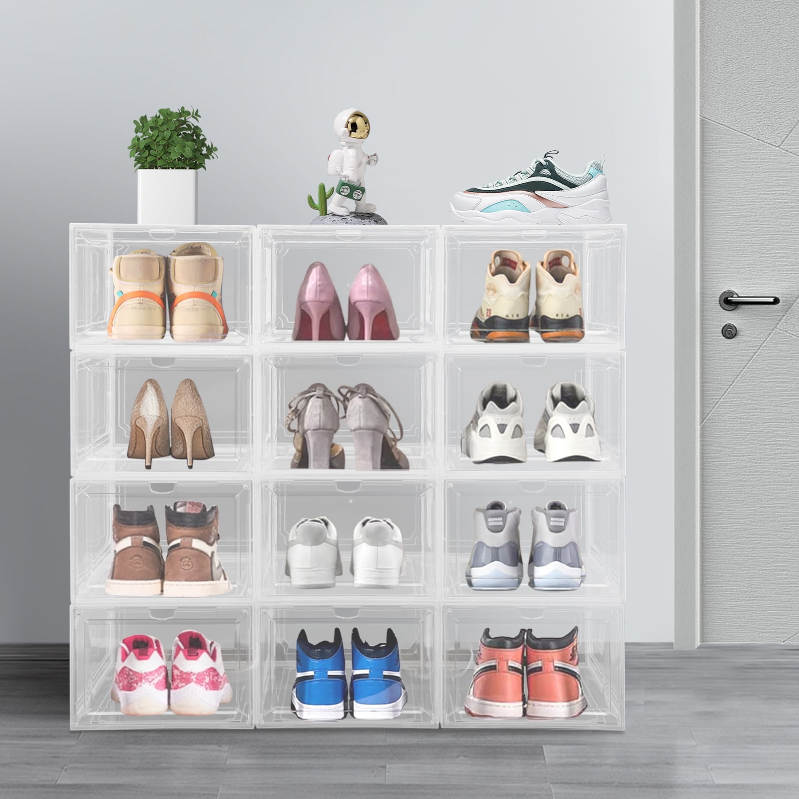 Clear PP, Acrylic Shoe Containers, Stackable Sneaker Boxes, Shoe ...