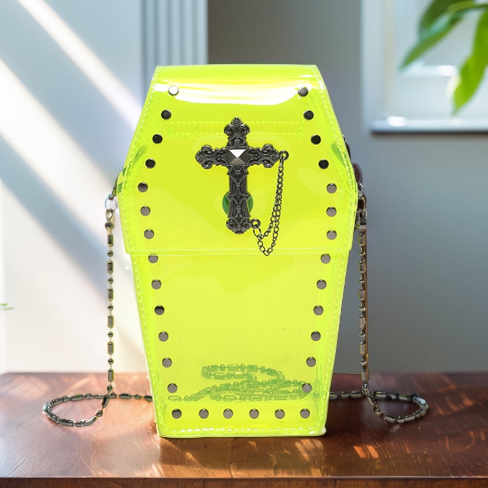 Clear PVC Crossbody Bag - Stadium Approved Transparent Purse With Chain ...