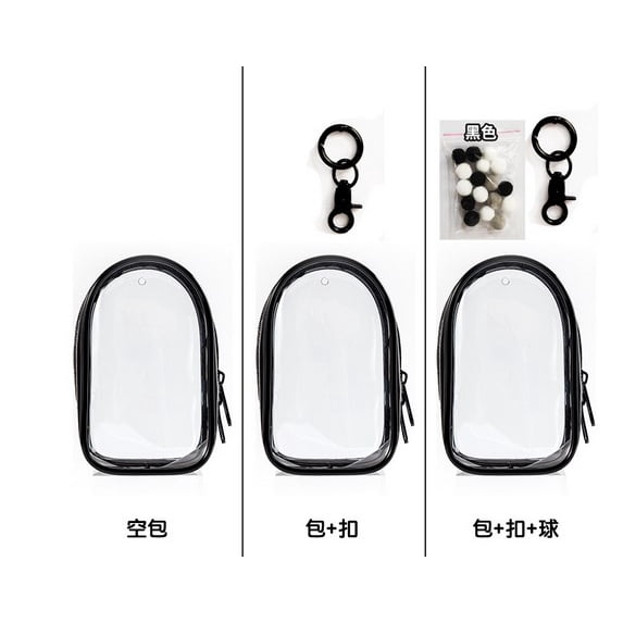 Clear PVC Doll Organizer with Keychain Portable Zippered Figure Display ...