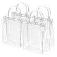 Reusable Clear PVC Gift Bags 9x6.7x2.8", Mini Plastic Wrap Tote Bag ...