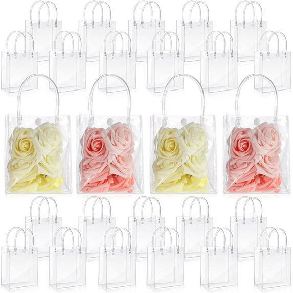 Clear PVC Gift Bags with Handles 6 x 5.1 x 2.76 Inch Transparent Gift ...