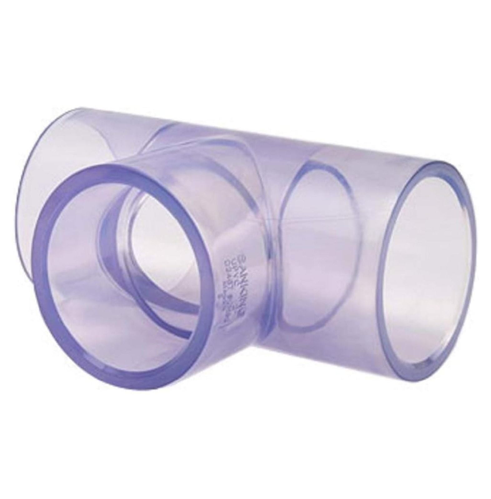Clear PVC Pipe Fitting (bluish tint): TEE, Schedule 40/80, 2 1/2 Inch ...