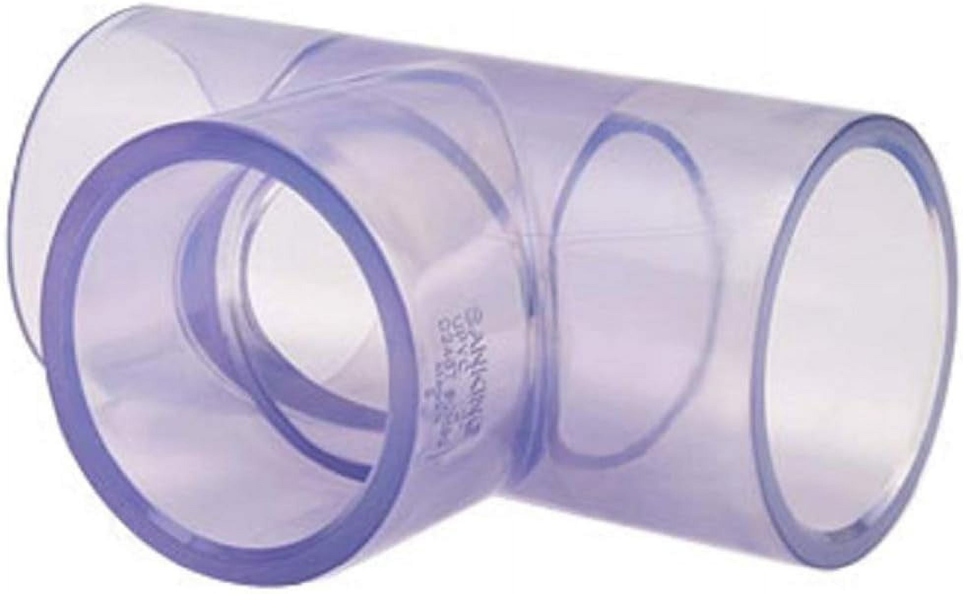 Clear PVC Pipe Fitting (bluish tint): TEE, Schedule 40/80, 2 Inch PVC ...
