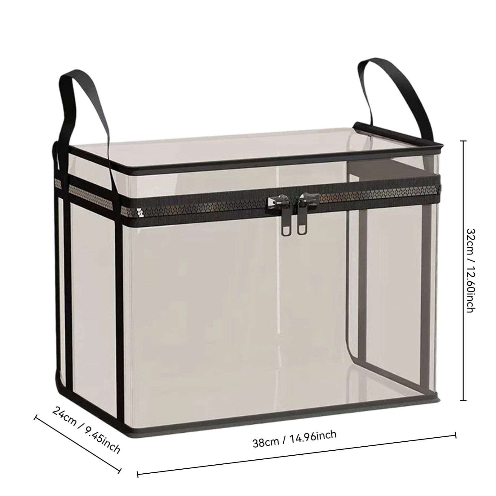 Clear PVC Storage Organizer Bin with Zipper & Reinforced Handles ...