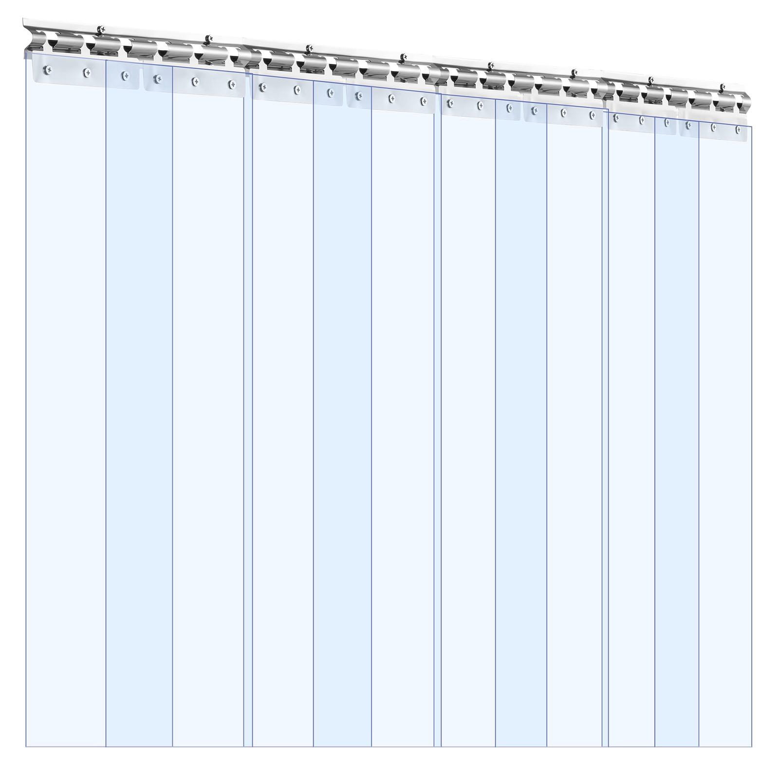 Clear PVC Strip Curtain 96in Height 48in Width 0.08in Thickness 8 PCS ...