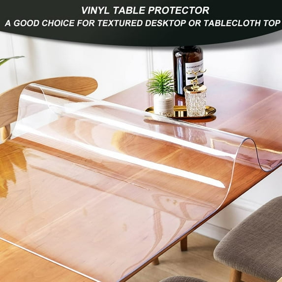 Clear PVC Table Protector - 58" x 58" Square, 1.5mm Thick, Waterproof ...