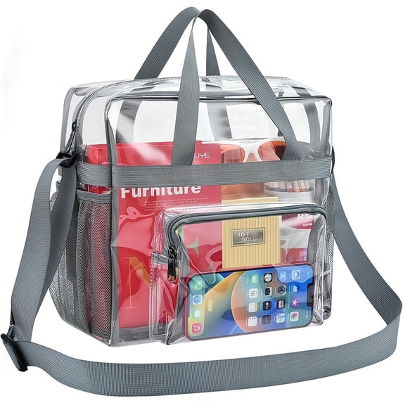 Clear PVC Travel Bag, Large Capacity Portable Storage Tote for ...