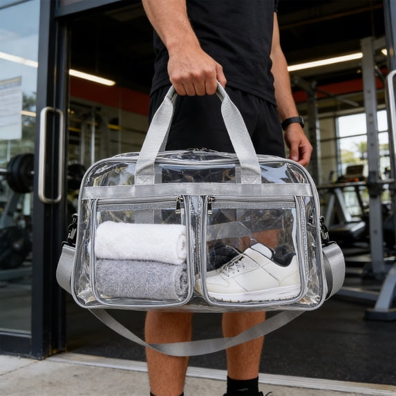 Clear PVC Travel Bag Large Capacity Transparent Gym Bag Waterproof Tote ...