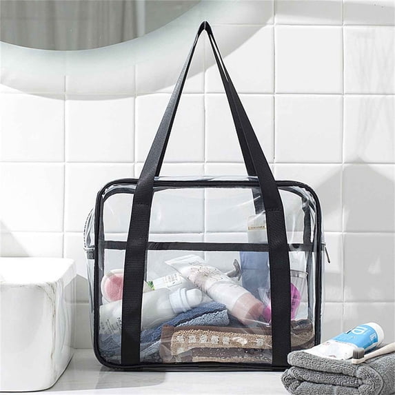 Clear PVC Travel Cosmetic Bag Zippered Toiletry Organizer, Waterproof ...