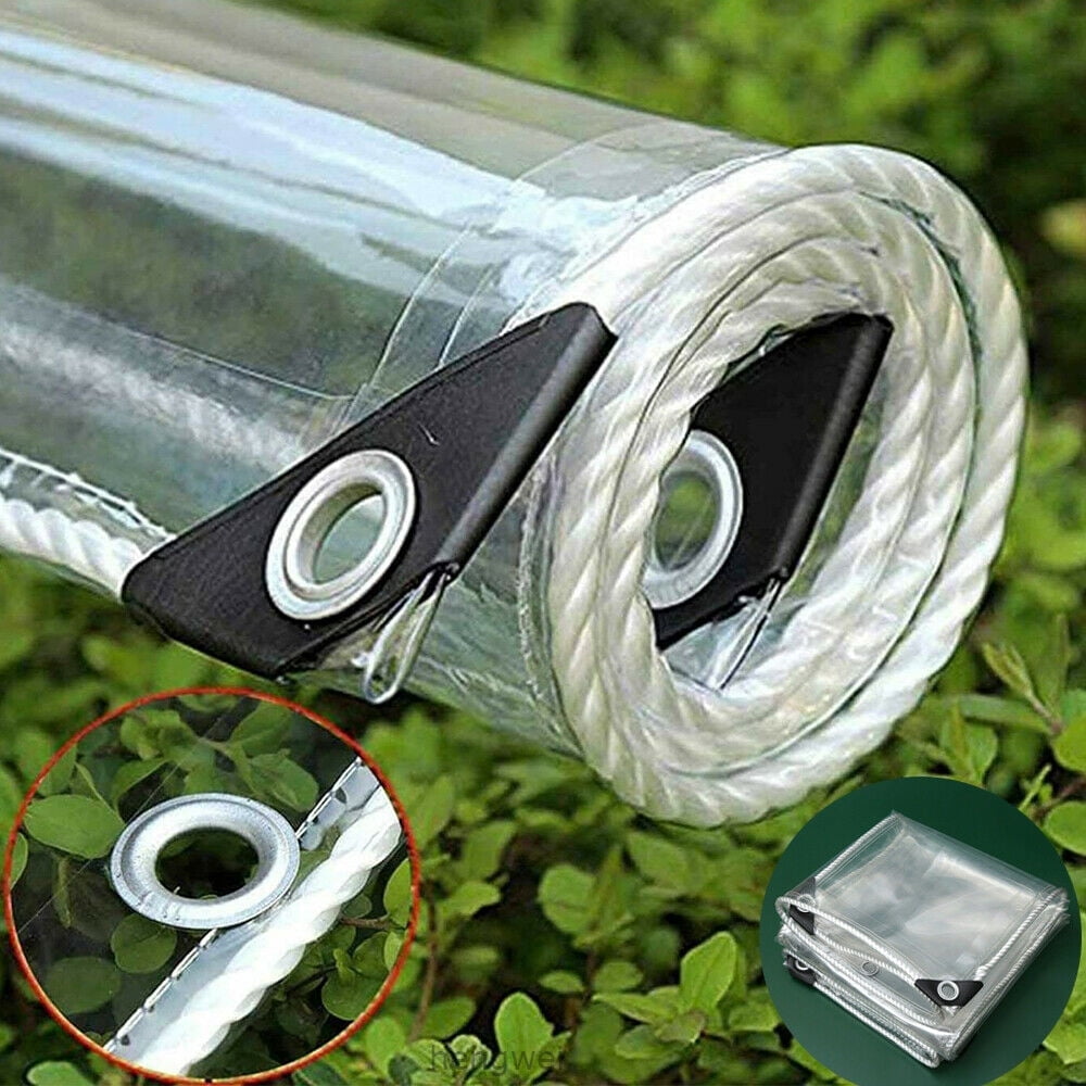 Clear PVC Vinyl Tarp Clear Tarp, Waterproof Heavy Duty Outdoor Grommet ...