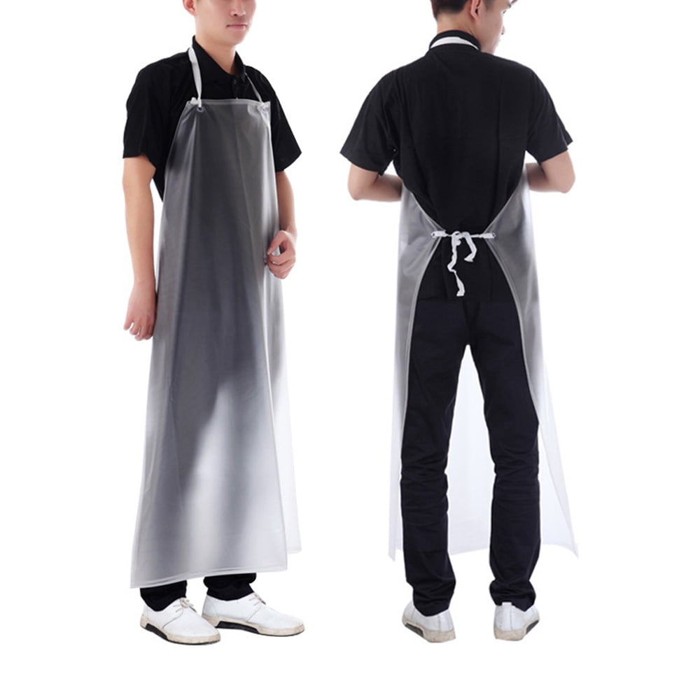 Clear PVC Waterproof Apron Reusable Transparent Tether Sling Apron for ...
