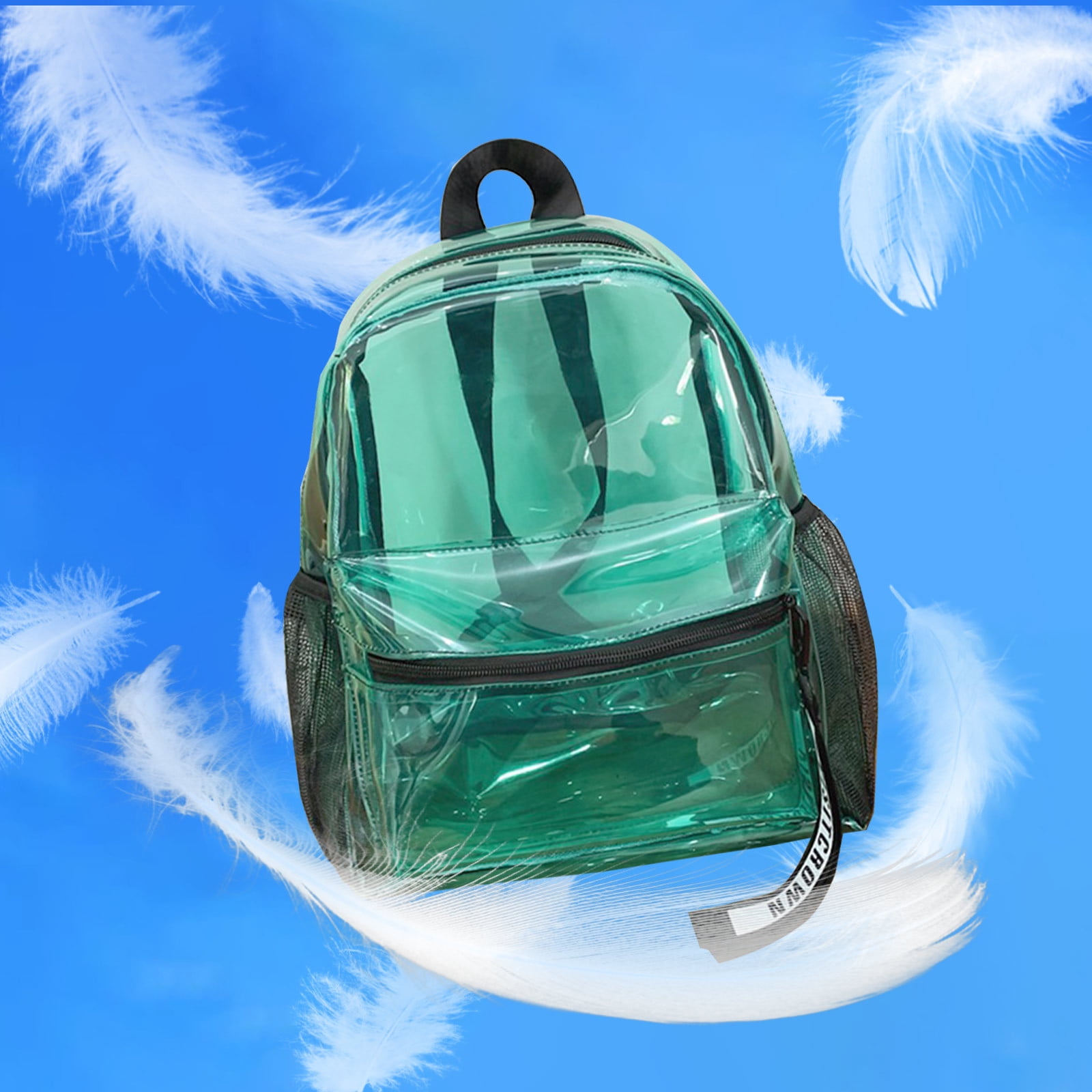 Clear PVC Waterproof Backpack - 11.42x10.24x5.90 Inches Transparent ...