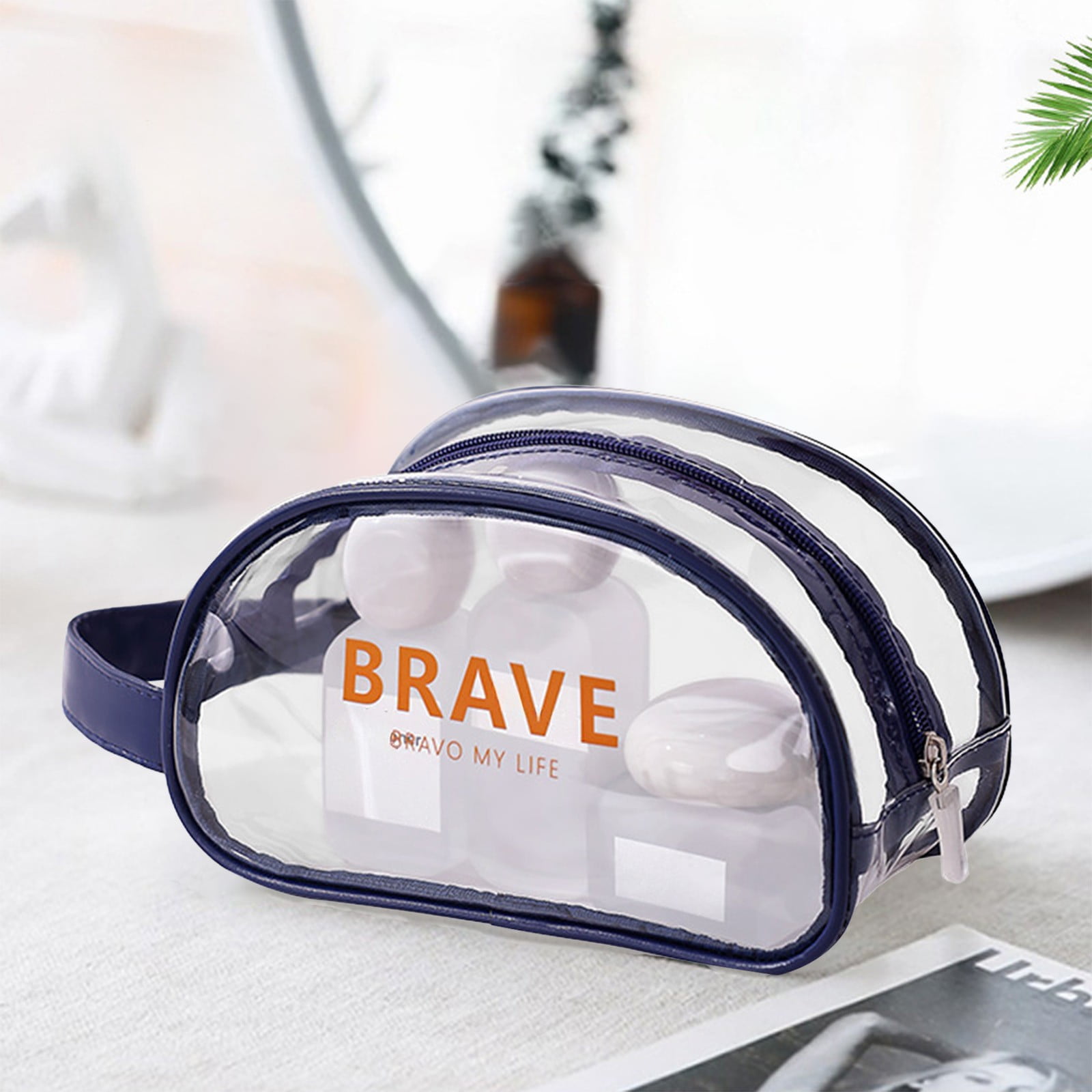 Clear PVC Waterproof Beach Bag with Wet Dry Compartments for Swim Gear ...