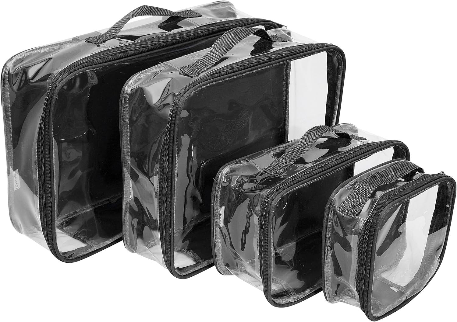 Clear Packing Cubes set of 4 / Packs 7-10 Days of Clothes/ PVC Plastic ...