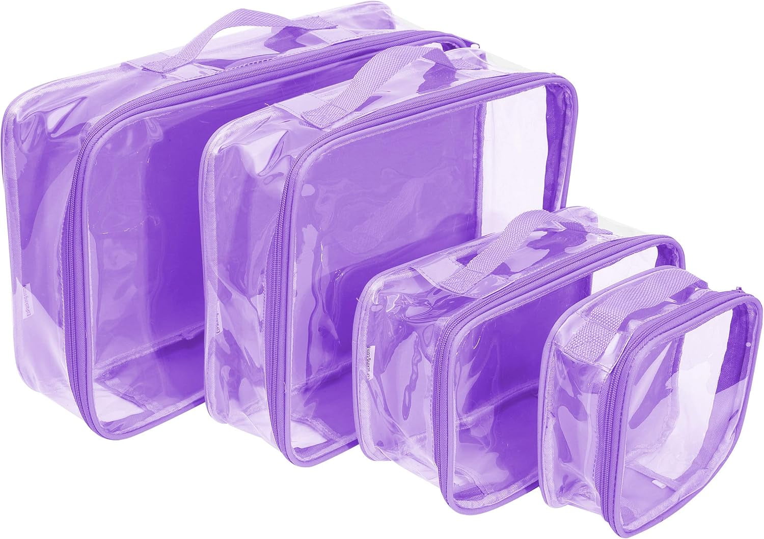 Clear Packing Cubes set of 4 / Packs 7-10 Days of Clothes/Premium PVC ...