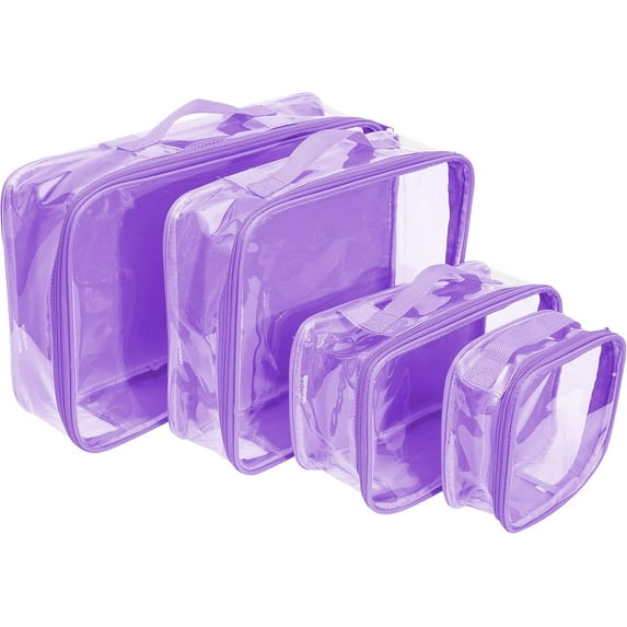 Clear Packing Cubes set of 4 / Packs 7-10 Days of Clothes/Premium PVC ...