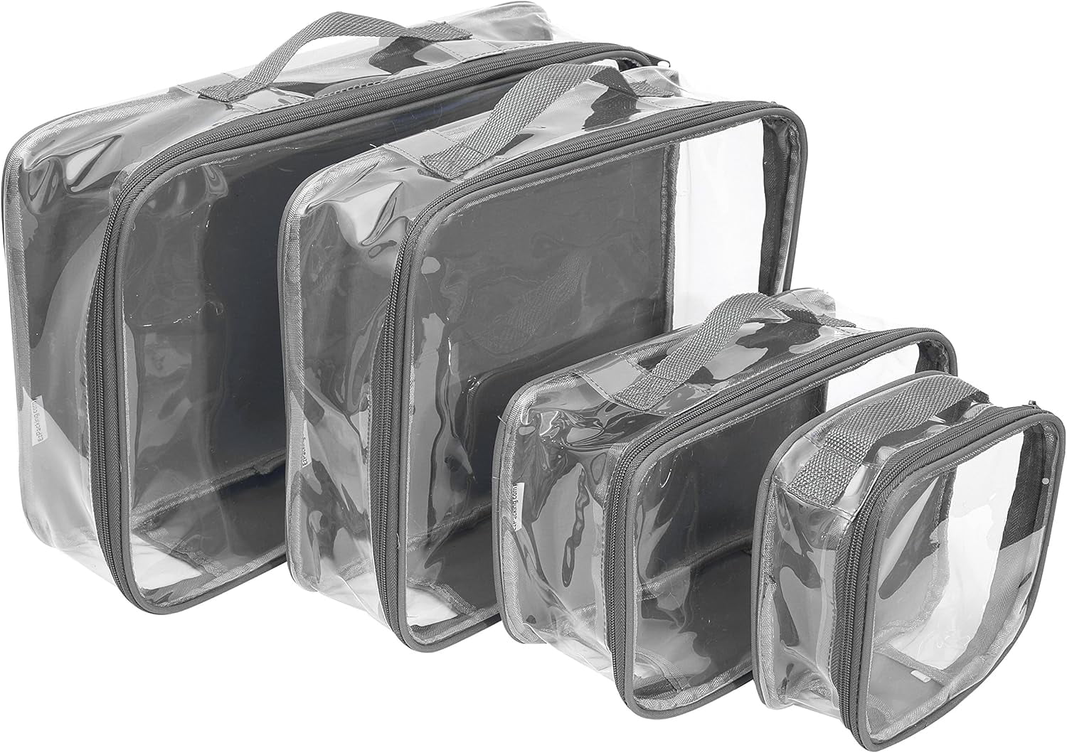 Clear Packing Cubes set of 4 / Packs 7-10 Days of Clothes/Premium PVC ...