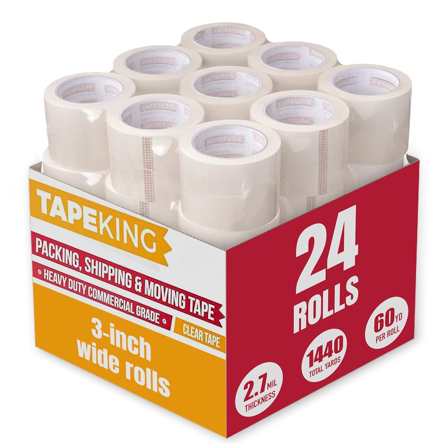 Clear Packing Tape 3 Inch Wide (24 Rolls) | Heavy Duty Packing Tape 2 ...