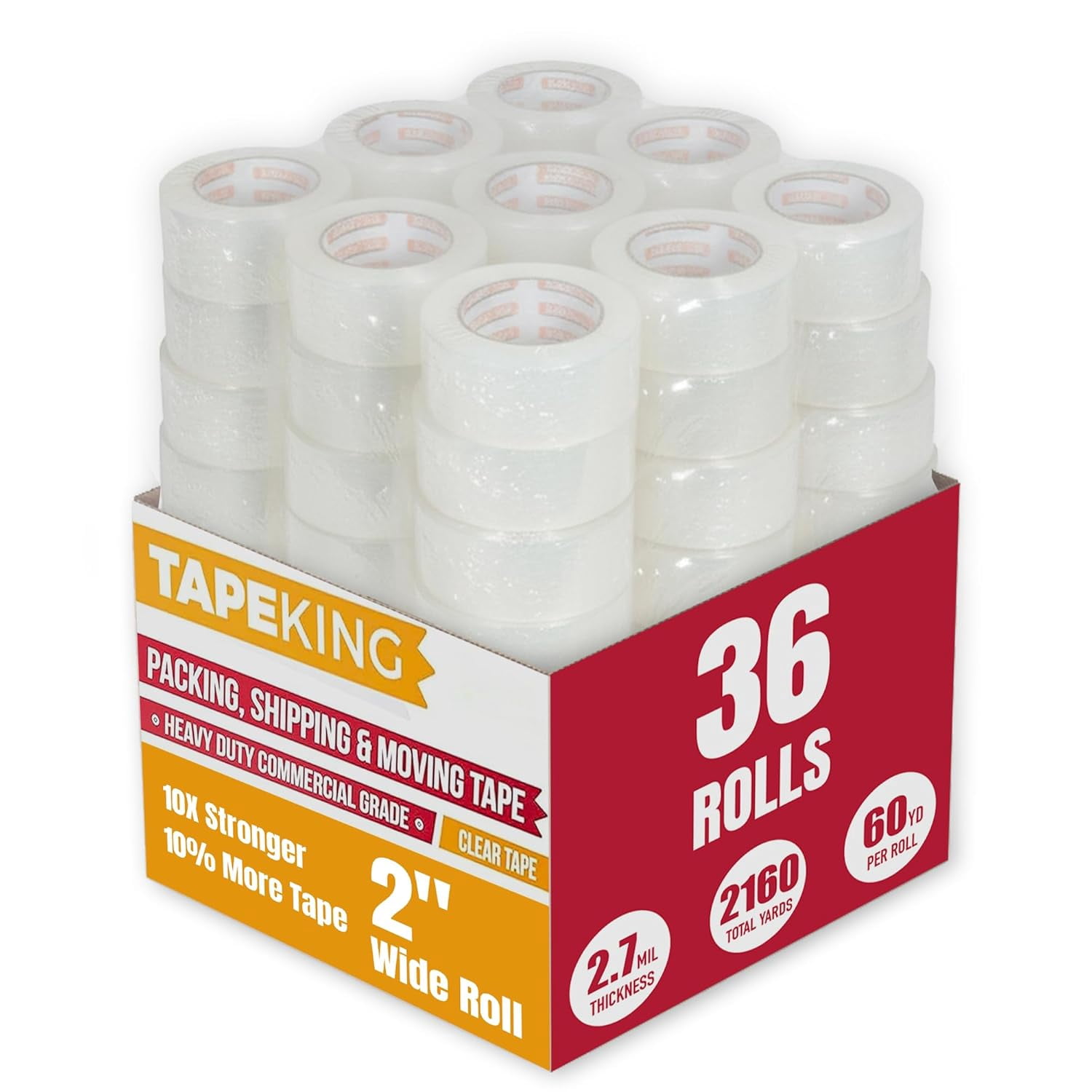 Clear Packing Tape (36 Rolls) | 60 Yards Per Roll Heavy Duty Packing ...