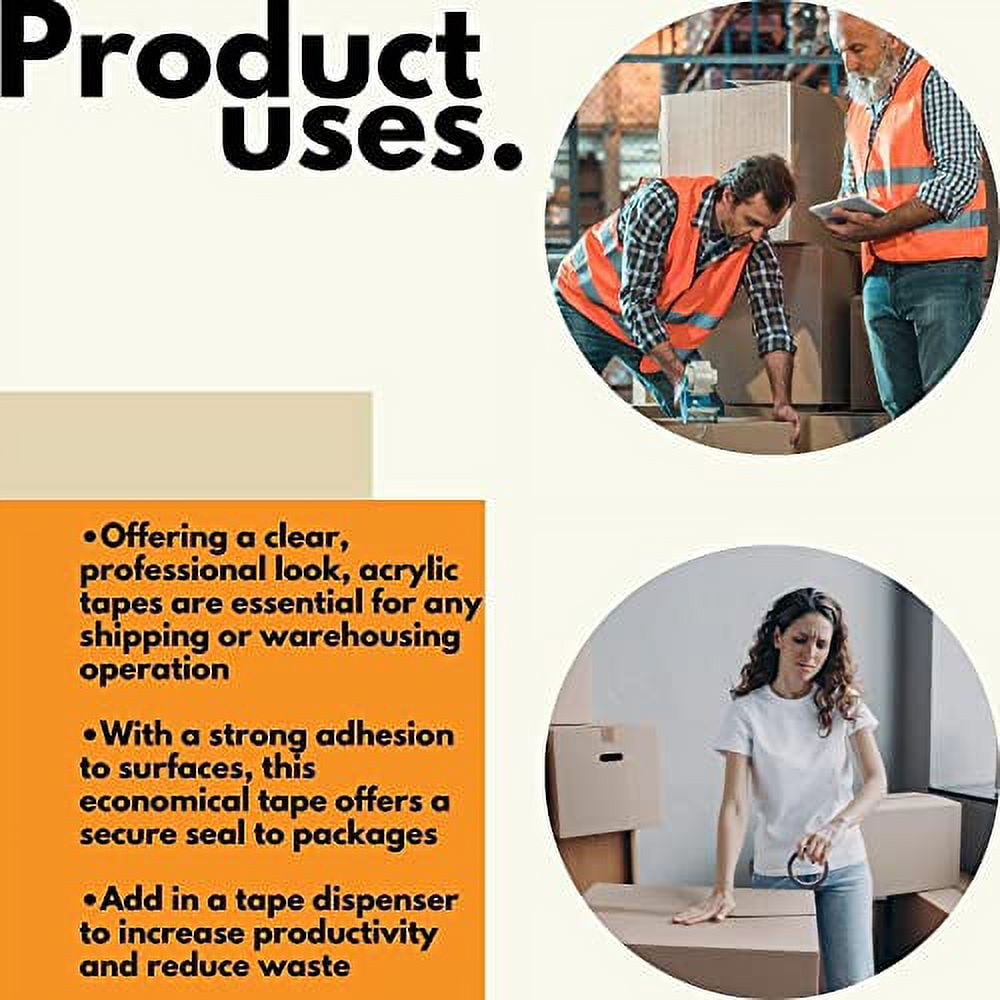 Clear Packing Tape, Heavy Duty Packaging Tape, 2 Inch Wide x 100 Yards ...